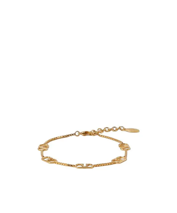 Valentino Garavani Vlogo Signature Metal Anklet - Yellow