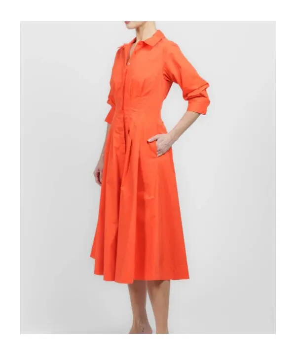 Simkhai Collared Flared Dress With Front Button Fastening