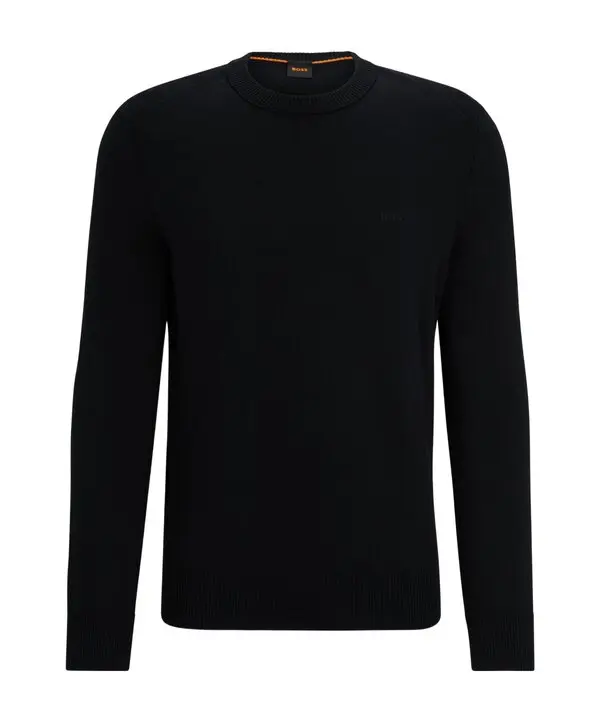Hugo Boss Logo Embroidered Ribbed Jumper