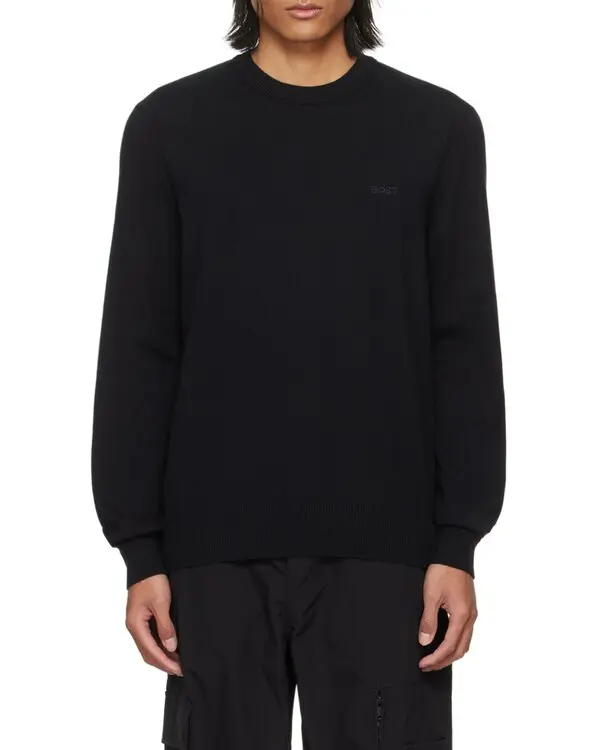 Hugo Boss Logo Embroidered Ribbed Jumper