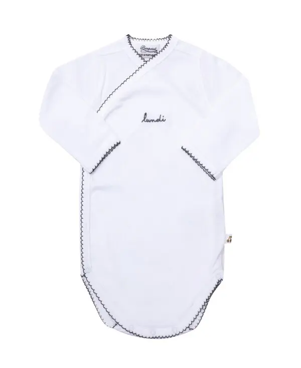 Bonpoint Seven-pack Embroidered Long Sleeve Bodysuits
