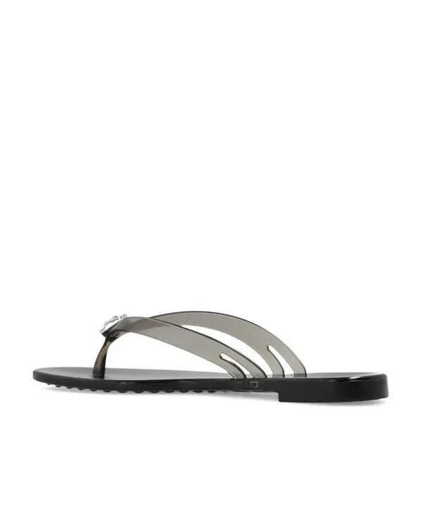Casadei Jelly Crystal Embellished Flip Flops
