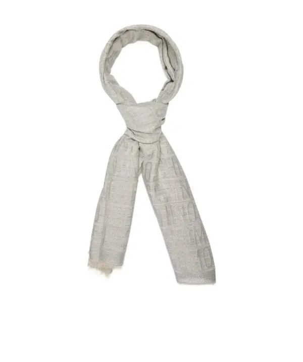 Moschino Logo Intarsia Knitted Scarf - Gray