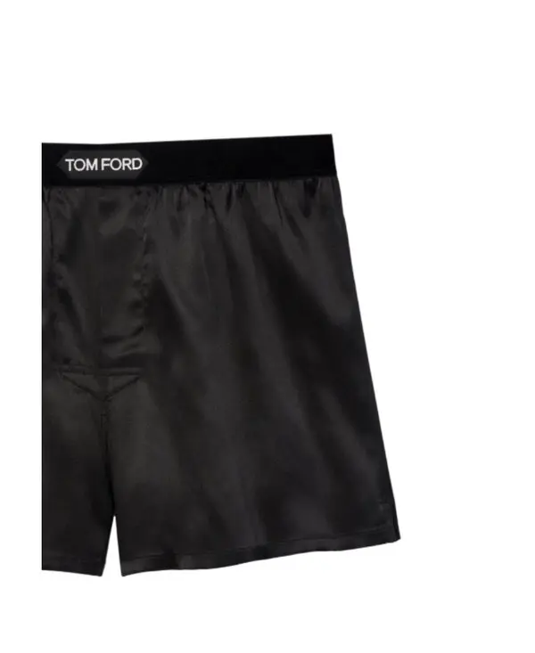 TOM FORD Logo-waistband Stretched Satin Boxers - Black