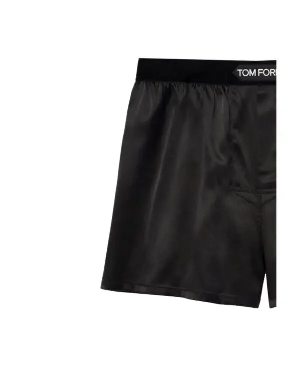 TOM FORD Logo-waistband Stretched Satin Boxers - Black