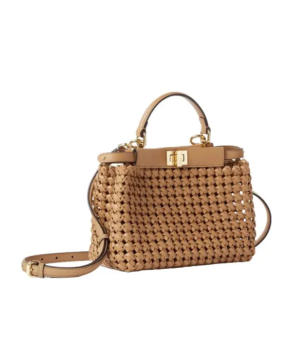 Fendi Woven Leather Top Handle Bag
