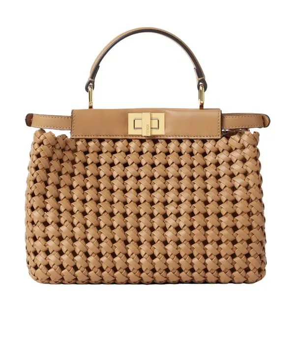 Fendi Woven Leather Top Handle Bag