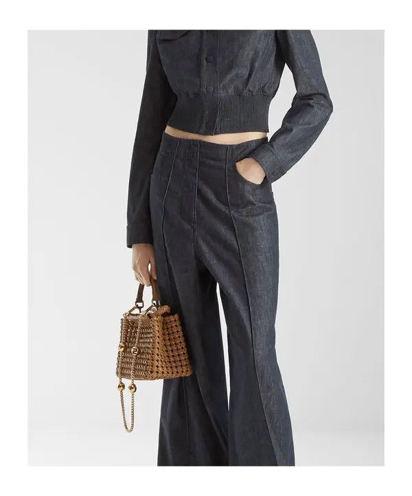 Fendi Woven Leather Top Handle Bag