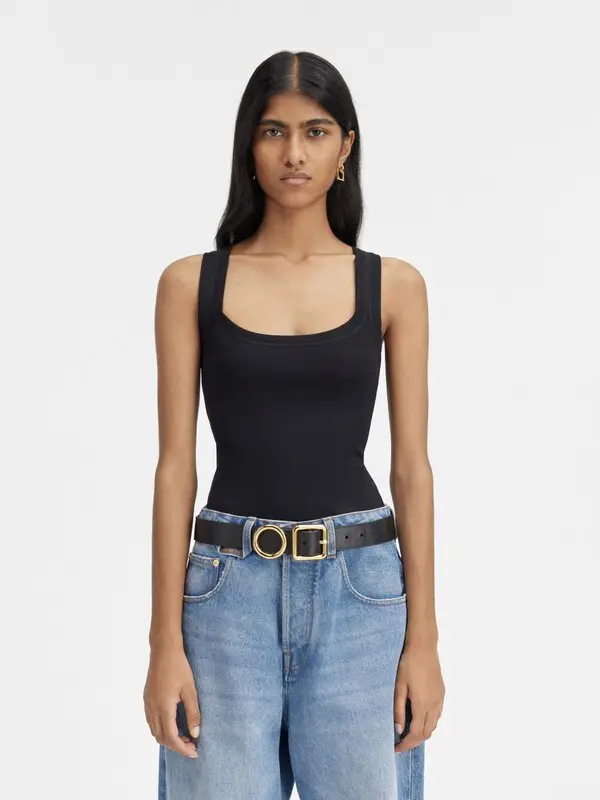 Jacquemus Ribbed Square Neck Tank Top