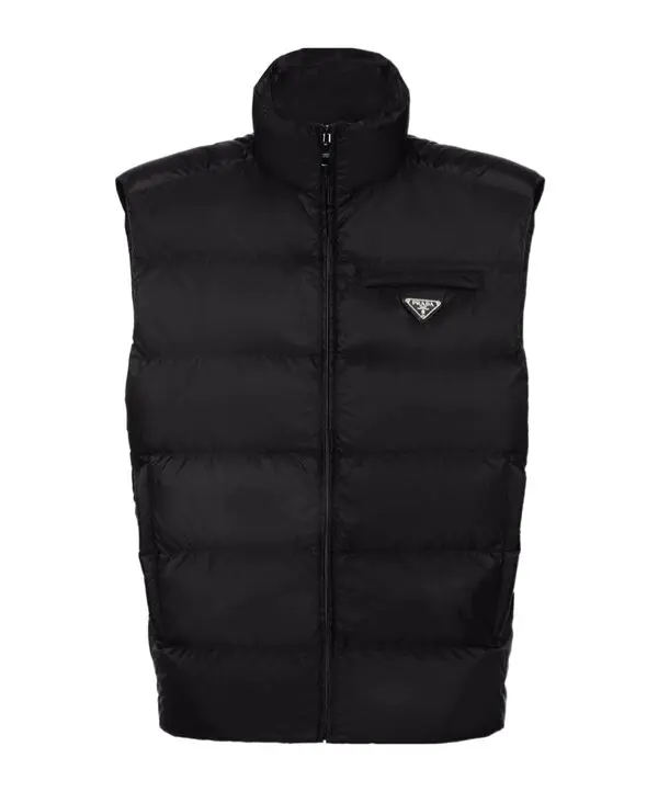 Prada Quilted Zip Pocket Gilet - Black