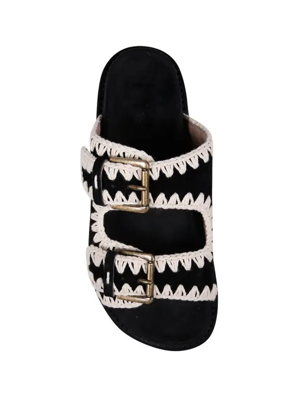 Mou Buckle Fastened Open-toe Sandals - Black
