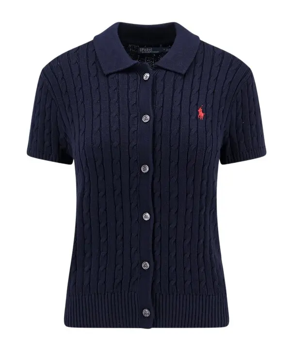 Polo Ralph Lauren Cable Knit Short Sleeve Polo Cardigan