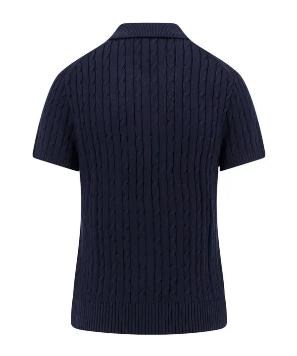 Polo Ralph Lauren Cable Knit Short Sleeve Polo Cardigan