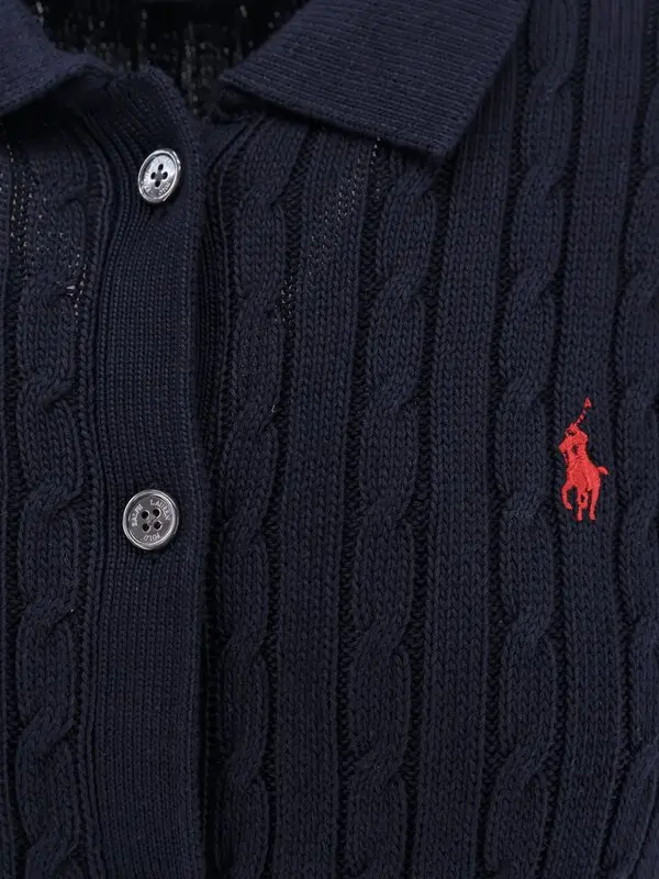 Polo Ralph Lauren Cable Knit Short Sleeve Polo Cardigan