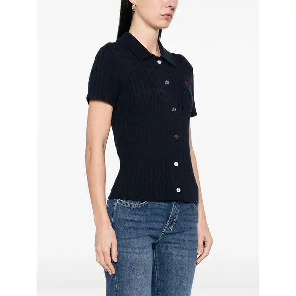 Polo Ralph Lauren Cable Knit Short Sleeve Polo Cardigan