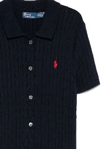 Polo Ralph Lauren Cable Knit Short Sleeve Polo Cardigan