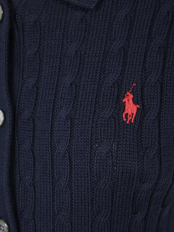 Polo Ralph Lauren Cable Knit Short Sleeve Polo Cardigan