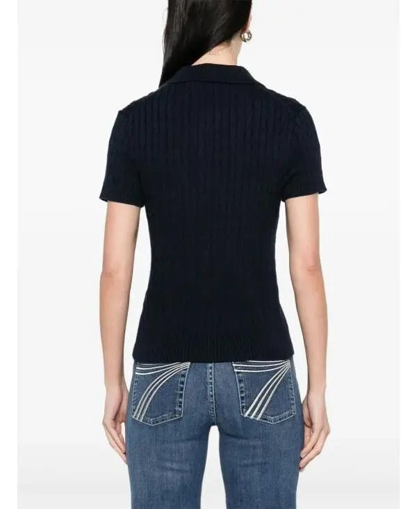 Polo Ralph Lauren Cable Knit Short Sleeve Polo Cardigan