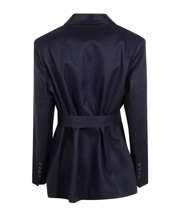 SEMICOUTURE Belted Blazer With Flap Pockets