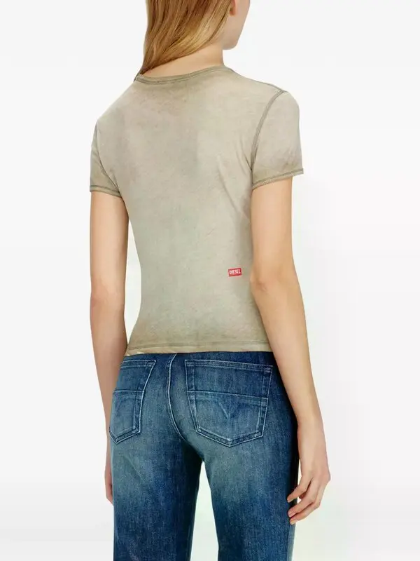 DIESEL® Graphic Print Logo Patch T-shirt - Neutrals