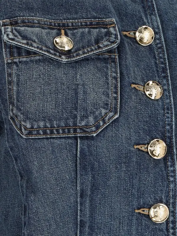 NILI LOTAN Long Sleeve Buttoned Denim Jacket