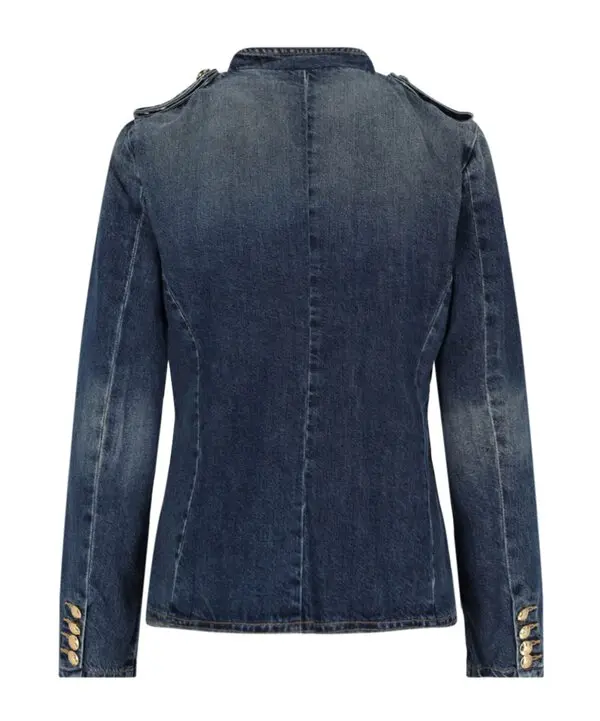 NILI LOTAN Long Sleeve Buttoned Denim Jacket