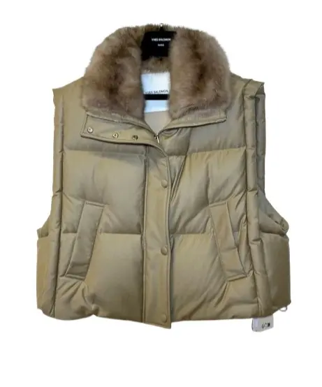 YVES SALOMON Sleeveless Vest With Fur Collar