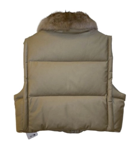 YVES SALOMON Sleeveless Vest With Fur Collar