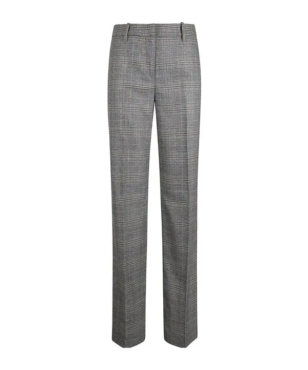 True Royal Checked Wide-leg Trousers