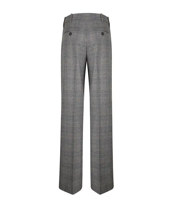 True Royal Checked Wide-leg Trousers