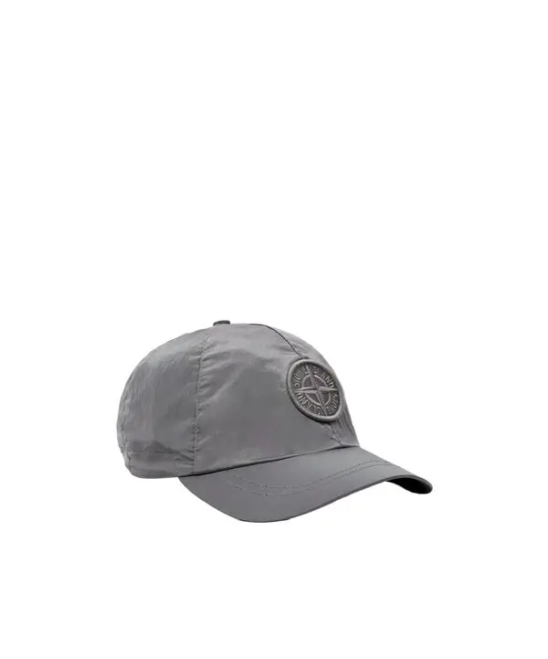 Stone Island Logo Embroidered Baseball Cap - Pearl Grey