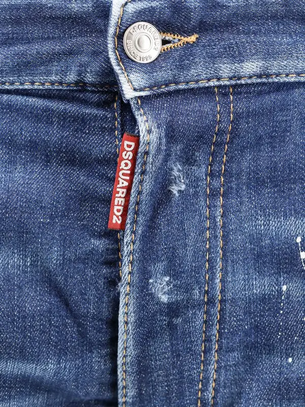 Dsquared2 Paint Splatter Denim Shorts