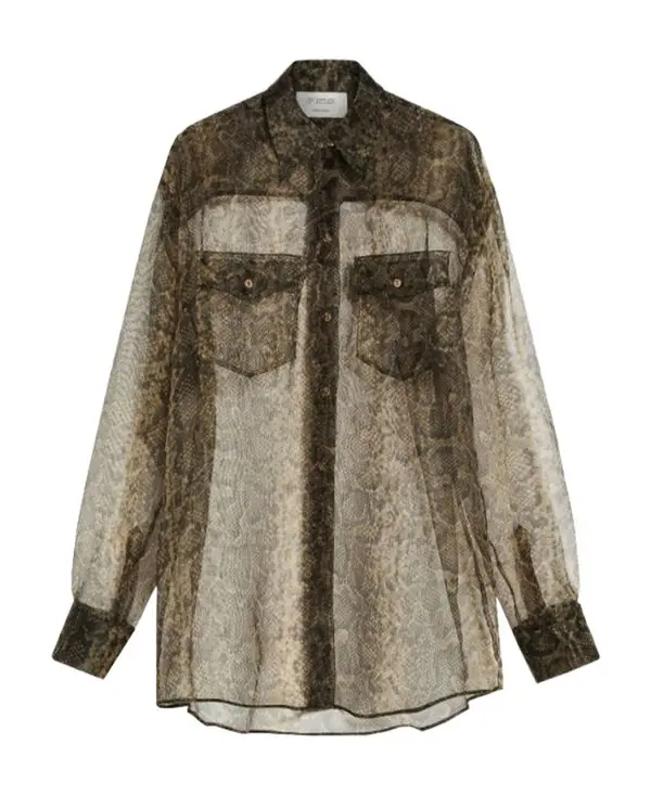 Sportmax Translucent Printed Long Sleeve Shirt - Multicolor