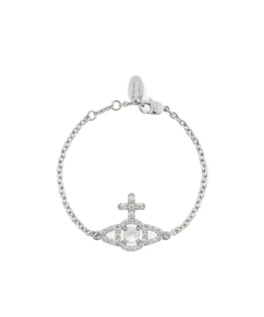 VIVIENNE WESTWOOD Olympia Orb Embellished Bracelet With Saturn Motif - Gray