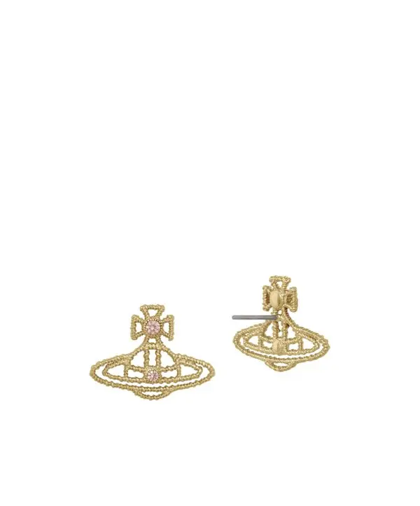 VIVIENNE WESTWOOD Coretta Earrings With Zirconia - Gold / Champagne Cz