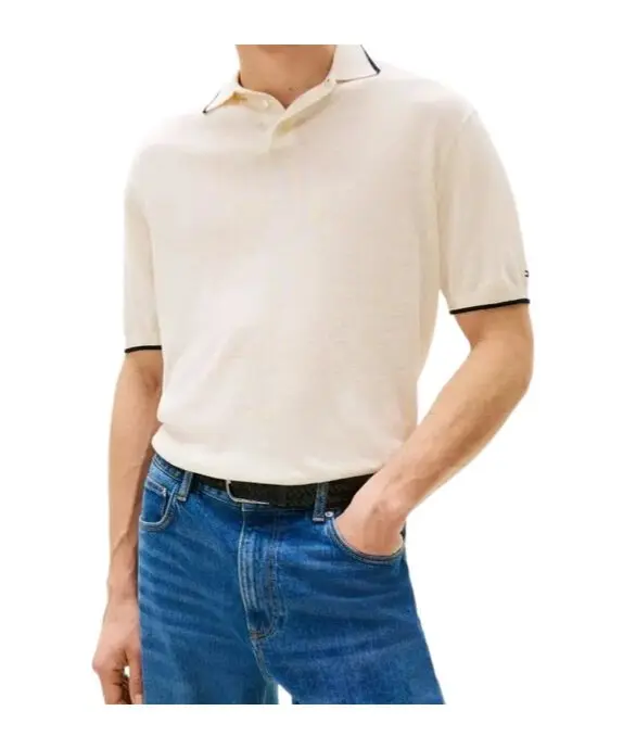 Tommy Hilfiger Woven Linen Polo Shirt