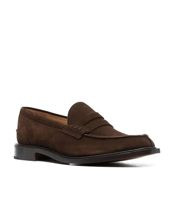 TRICKER'S Suede Penny Loafers - Black