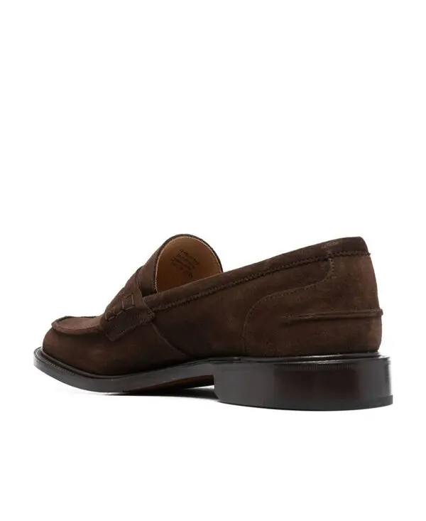 TRICKER'S Suede Penny Loafers - Black