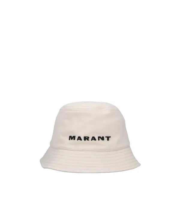 Isabel Marant Étoile Embroidered Logo Bucket Hat - Natural Color And Black