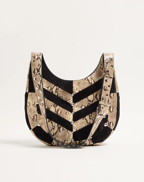 Valentino Garavani Patchwork Shoulder Bag With Gold Tone Logo Detail