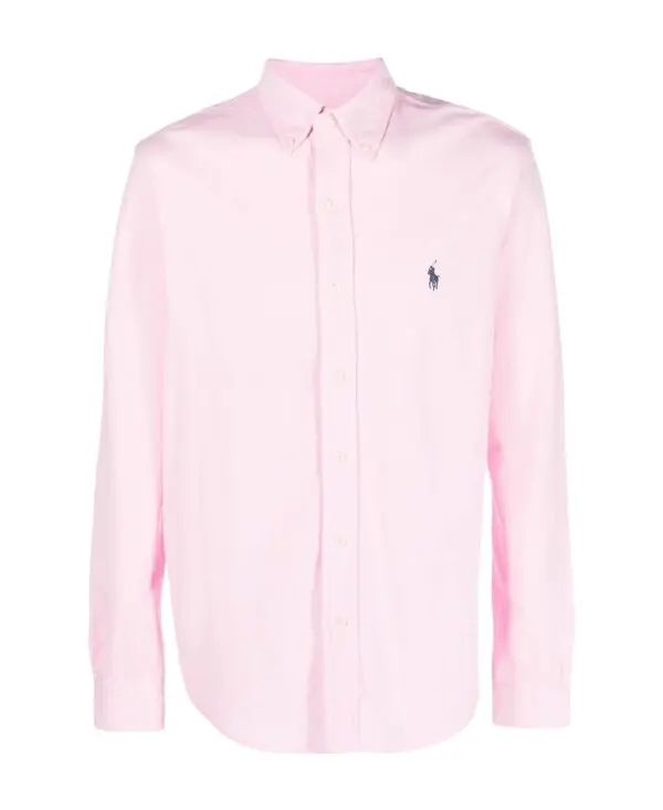 Polo Ralph Lauren Embroidered-logo Long-sleeve Shirt - Pink