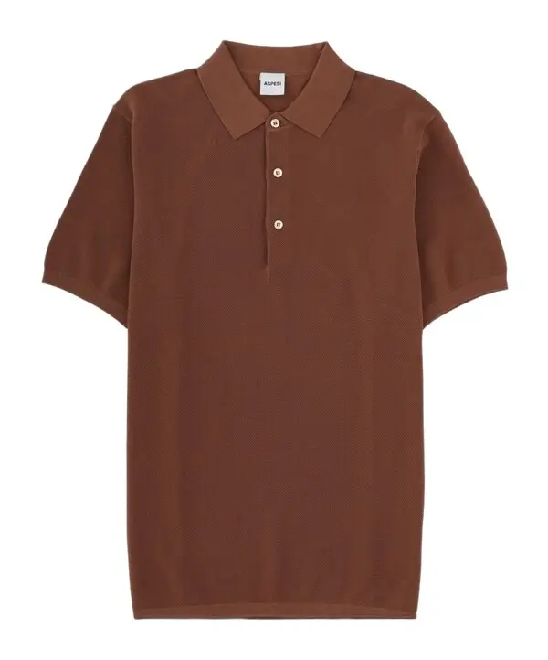 Aspesi Textured Knit Polo Shirt