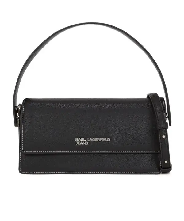 Karl Lagerfeld Logo-plaque Contrast-stitch Shoulder Bag