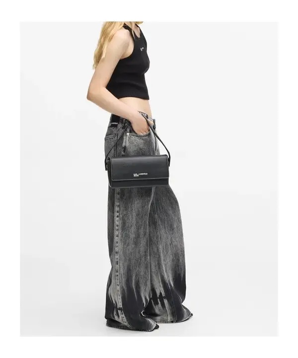 Karl Lagerfeld Logo-plaque Contrast-stitch Shoulder Bag