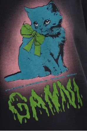 GANNI Graphic Cat Print T-shirt