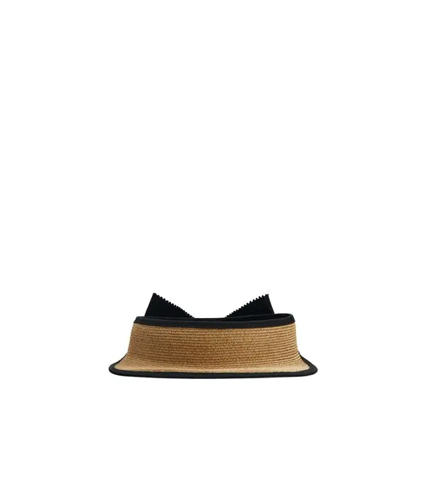ROGER VIVIER Broche Vivier Buckle Visor In Straw - Brown