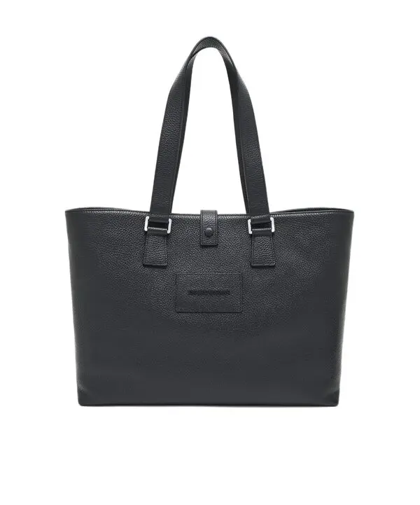 Emporio Armani Leather Tote Bag - Black