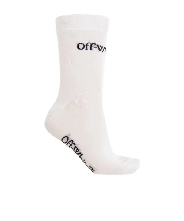 Off-White Intarsia-knit Socks - White