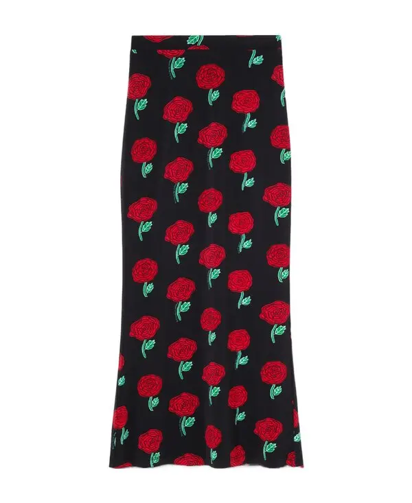 Versace High-waist Floral Skirt