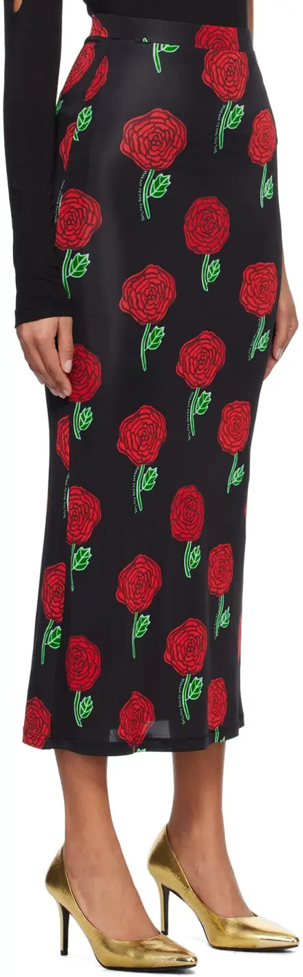 Versace High-waist Floral Skirt